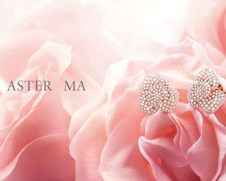 One pair of rose stud earrings by Aster Ma Jewelry